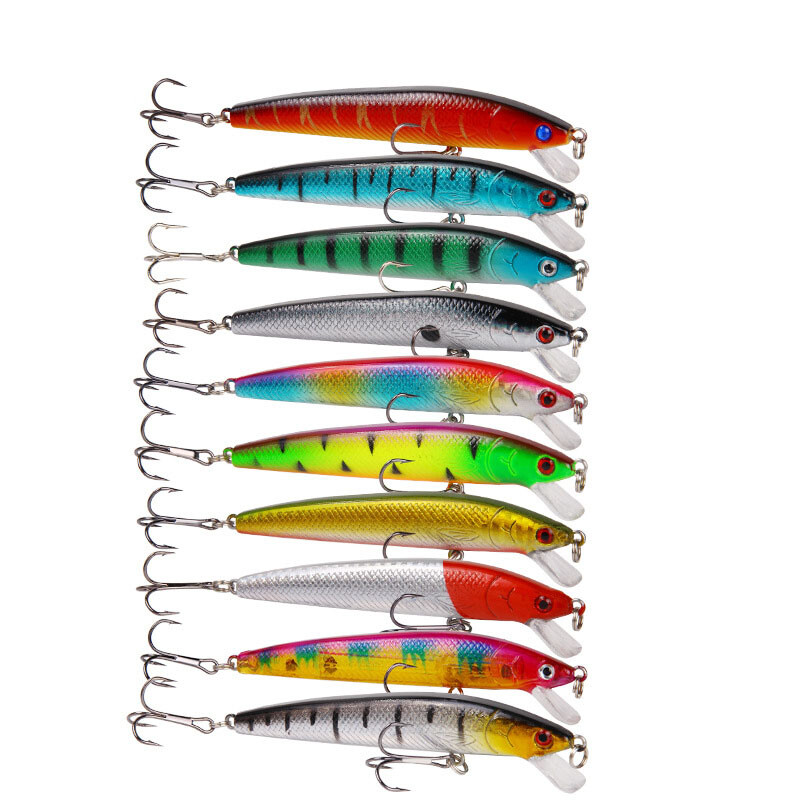 10X Fishing Lures Minnow baits Crankbaits Jerkbait Lot Hooks Baits Bass Tackle | eBay