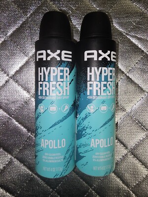 Axe Apollo Hyper Fresh 48 Hour Deodorant Dry Spray 4 Oz Lot Of 2 | eBay