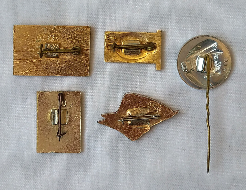 Lenin Soviet badges vintage Set 5x USSR Communist pin lot CPSU Space ...