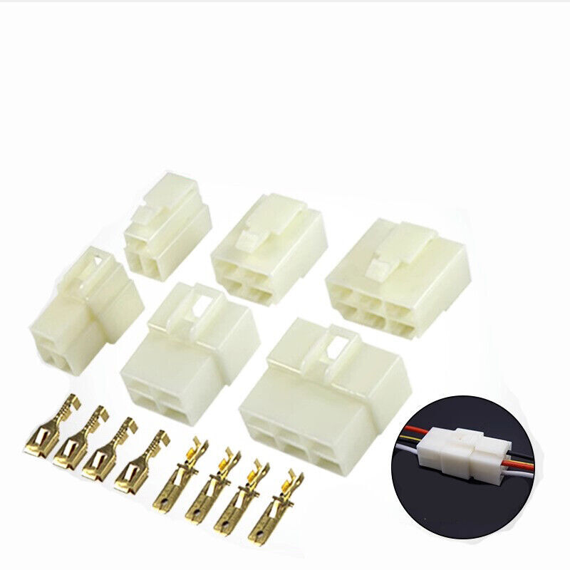6.3MM Electrical Automotive Wire Connectors Male Female Socket Plug ...