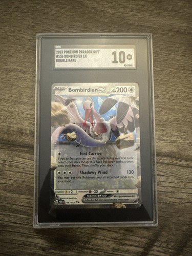Pokémon TCG Bombirdier Ex Paradox Rift 156 Holo Double Rare GM Mint 10 ...