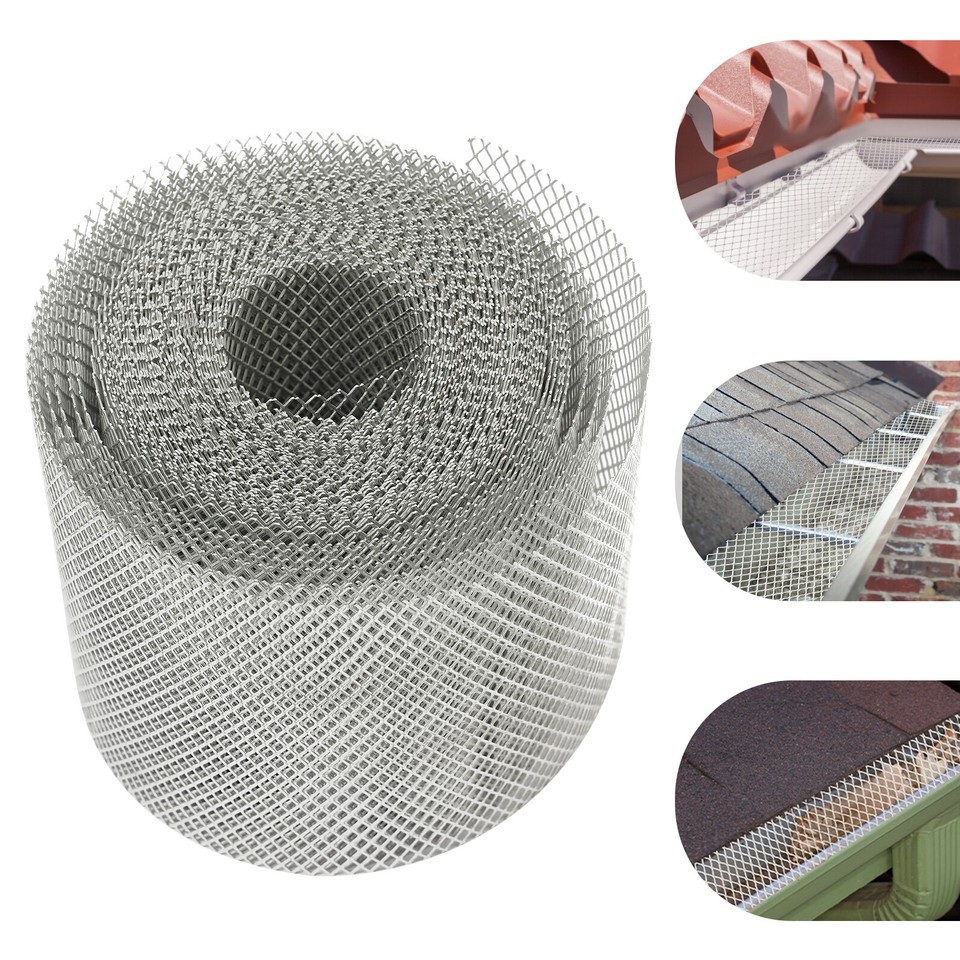 Aluminum Gutter Guard 6Inch Wide 50Ft Length Cover Mesh Leaf Debris ...