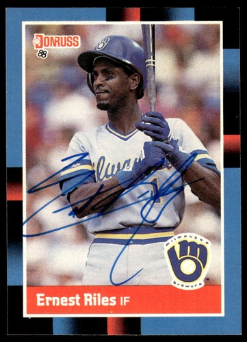 1988 Donruss #478 Ernest Riles * Milwaukee Brewers * Signed * Auto ...