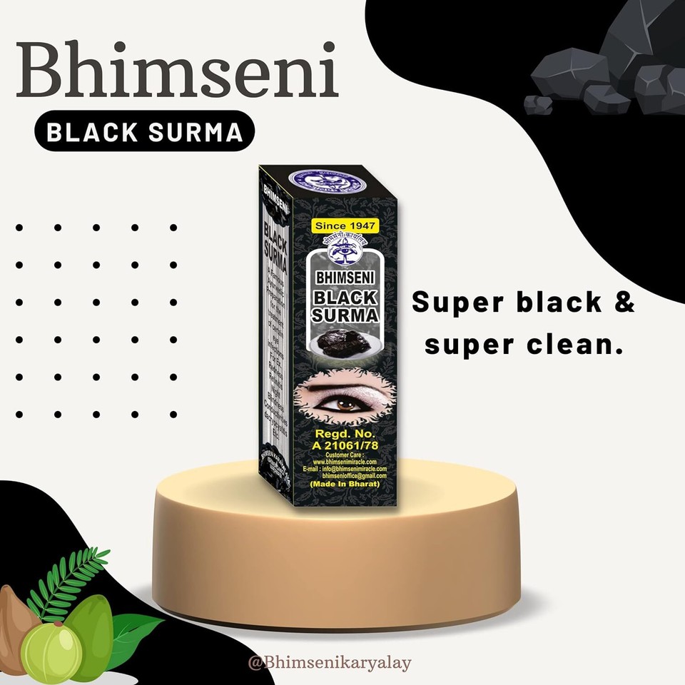 Bhimseni Black organic Surma, Black Surma is created with 25 herbs | eBay