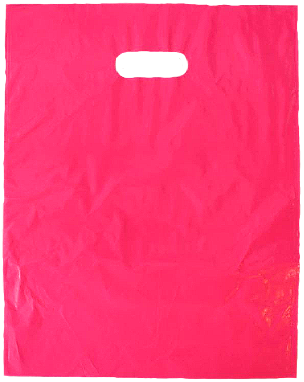 12" x 15" Colored PLASTIC MERCHANDISE Bags Retail Store Bags w/Die Cut ...