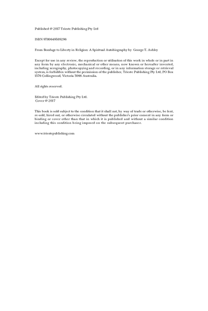 From Bondage to Liberty in Religion : A Spiritual Autobiography by ...