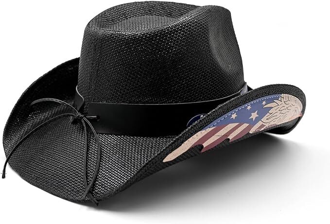 Cowboy Hat USA wings w/ eagle Vintage Western Shapeable Brim 4 Color | eBay