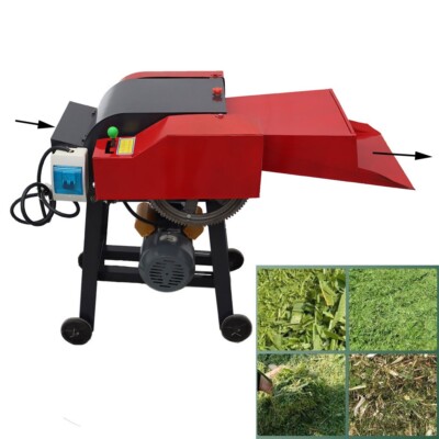220V Electric Hay Cutter Pulverizer Corn Stalk Straw Shredder Feed ...