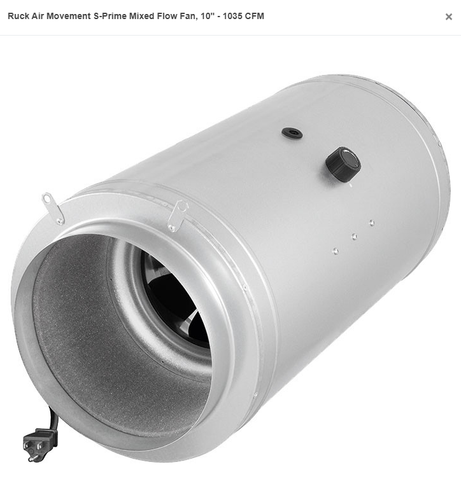Ruck Air Movement S-Prime Mixed Flow Fan, 10" - 1035 CFM | eBay