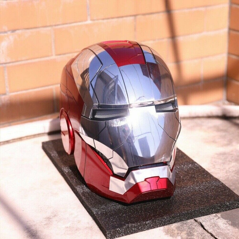 US Iron Man MK5 Cosplay Helmet Wearable Voice-control Sounds & LED Eyes ...