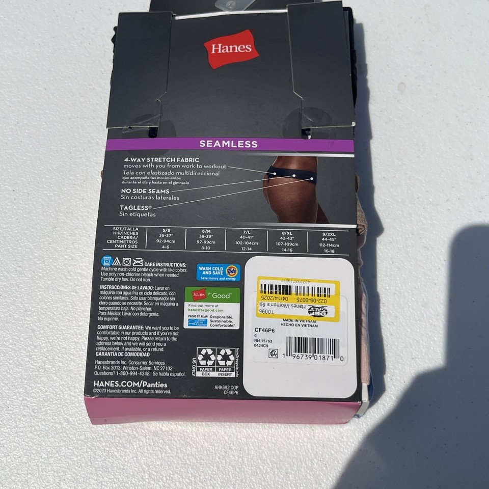 5PK Hanes Comfort Flex Fit Women’s Size Medium Seamless Thong Underwear ...