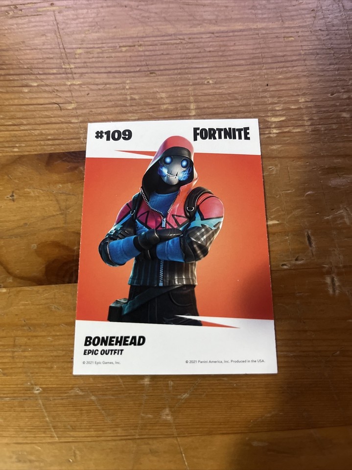 2021 PANINI Fortnite Series 3 BONEHEAD SSP Cracked Ice #109 EPIC OUTFIT ...