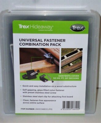 Trex Hideaway Universal Hidden Deck Fasteners with starter clips 50 sq ...