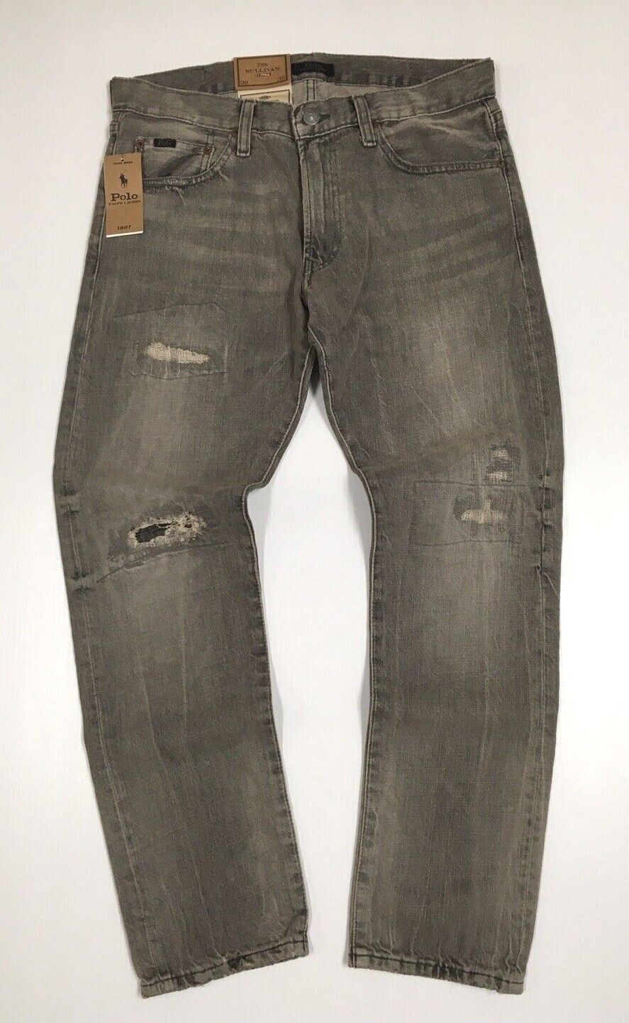 Polo Ralph Lauren Vintage Distressed Repaired Stitched Faded Gray Slim ...