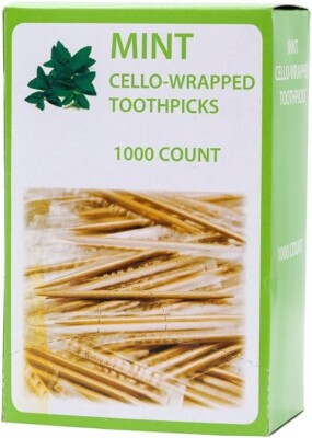 Wrapped Mint Wooden Toothpicks - Great for Parties, Catering, Dinner ...