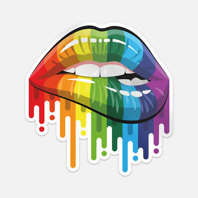 Gay Pride Rainbow Lips Sticker Vinyl Car Bumper Decal | eBay