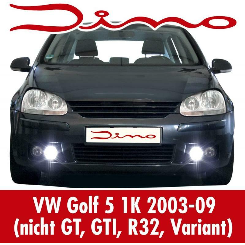 RAID Tagfahrlicht LED rund komplett R87 für VW Golf V 5 1K ...