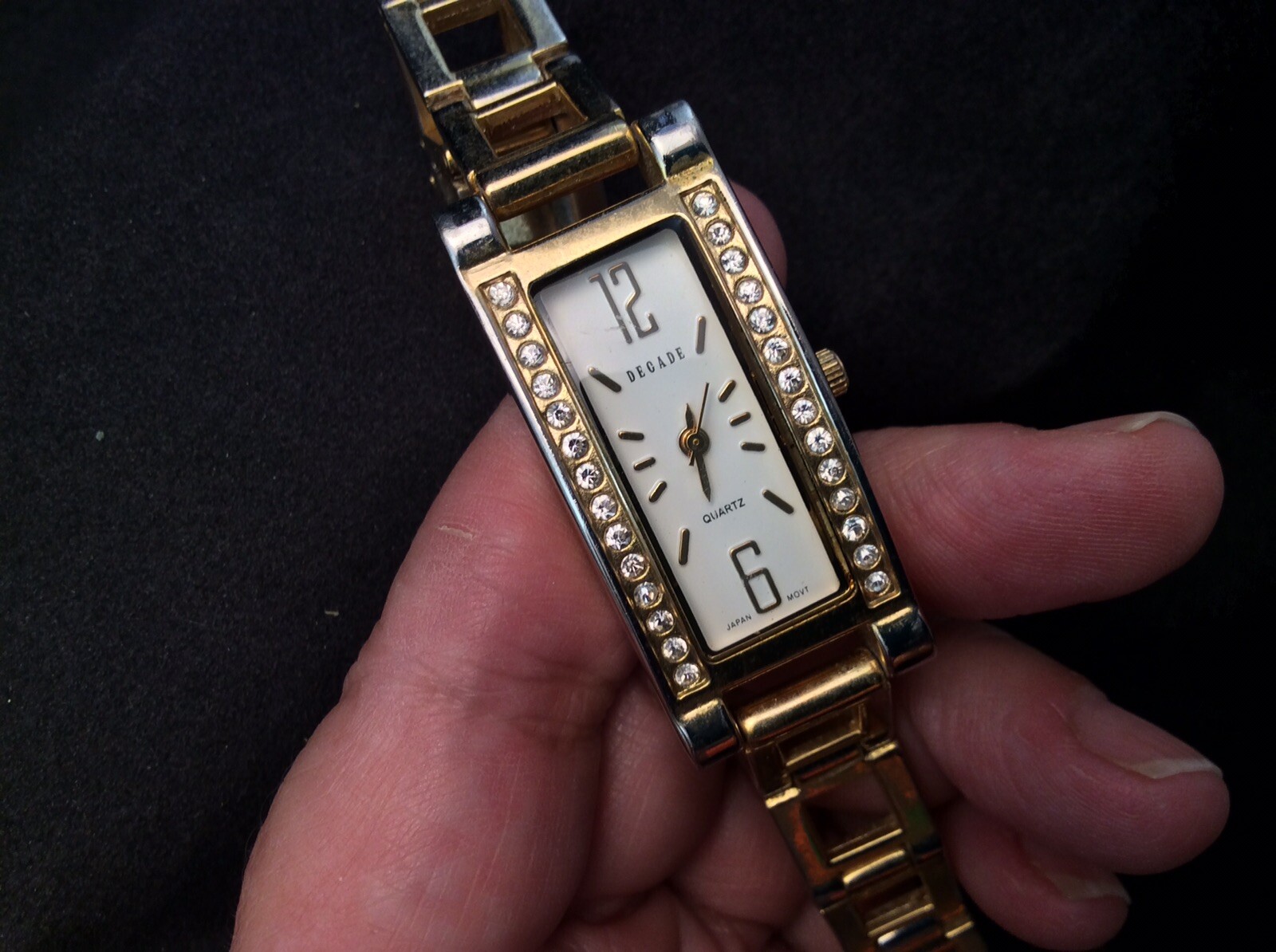 Decade Women's Gold Tone Open Link Bracelet Quartz Watch With ...