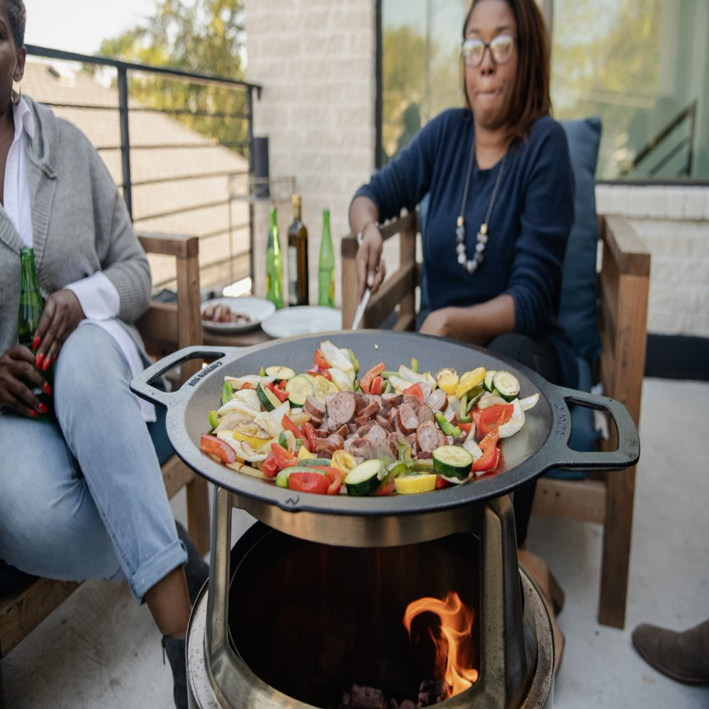 Ranger Wok + Hub, Cast Iron Cookware with Stainless Steel Hub for 6.5 ...