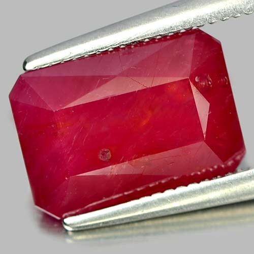 Purplish Red Ruby 4.46 Ct. Octagon Shape 10.6 x 7.3 Mm. Natural Gem ...