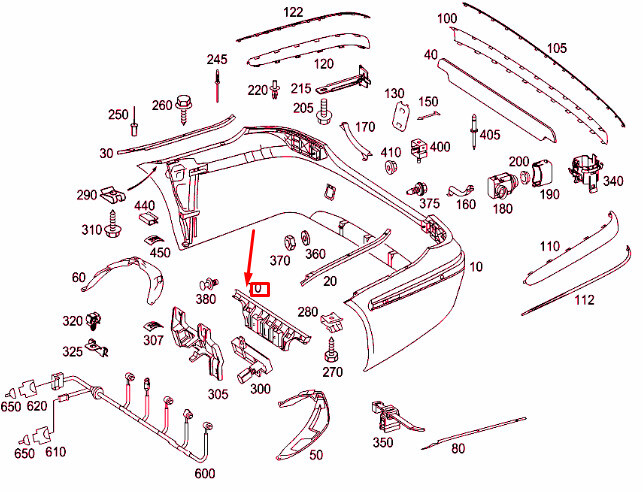 OEM MERCEDES-BENZ E W211 REAR BUMPER CENTER BRACKET A2118800103 GENUINE ...