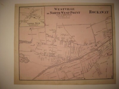 ANTIQUE 1873 FAR & ROCKAWAY QUEENS LITTLE NECK NEW YORK CITY ...