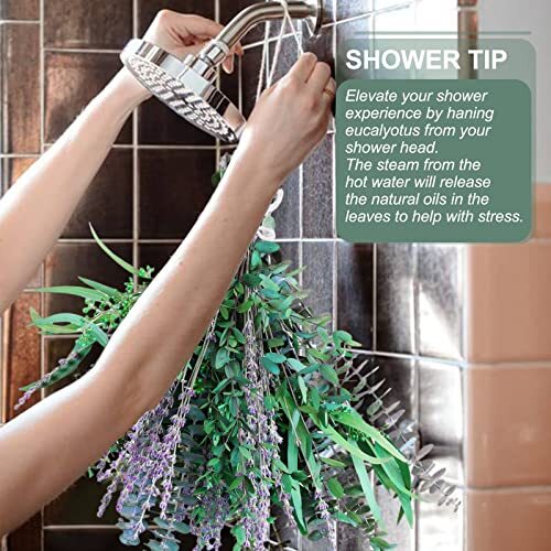 65 Pcs Mix Dried Eucalyptus and Lavender Flowers Bundles for Shower, 17 ...