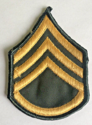 US Army Staff Sergeant Rank Patch on twill - VINTAGE ORIGINAL!! | eBay