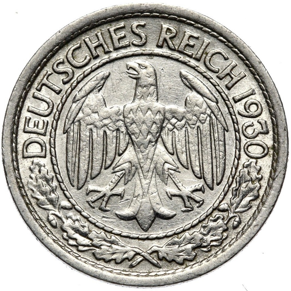 German Reich - Weimar Republic - J. 324 - Coin - 50 Reichspfennig 1930 ...