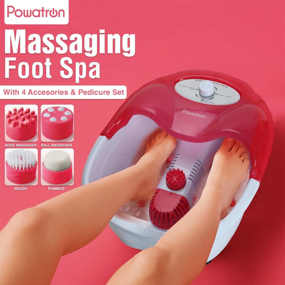 Foot Spa Pedicure Electric Vibrating Wet Warm Bath With Infrared ...
