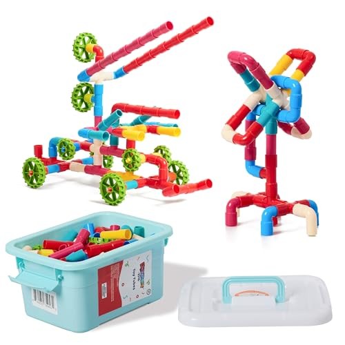 144 PCS STEM Pipe Building Blocks - Colorful Tube Construction Set for ...