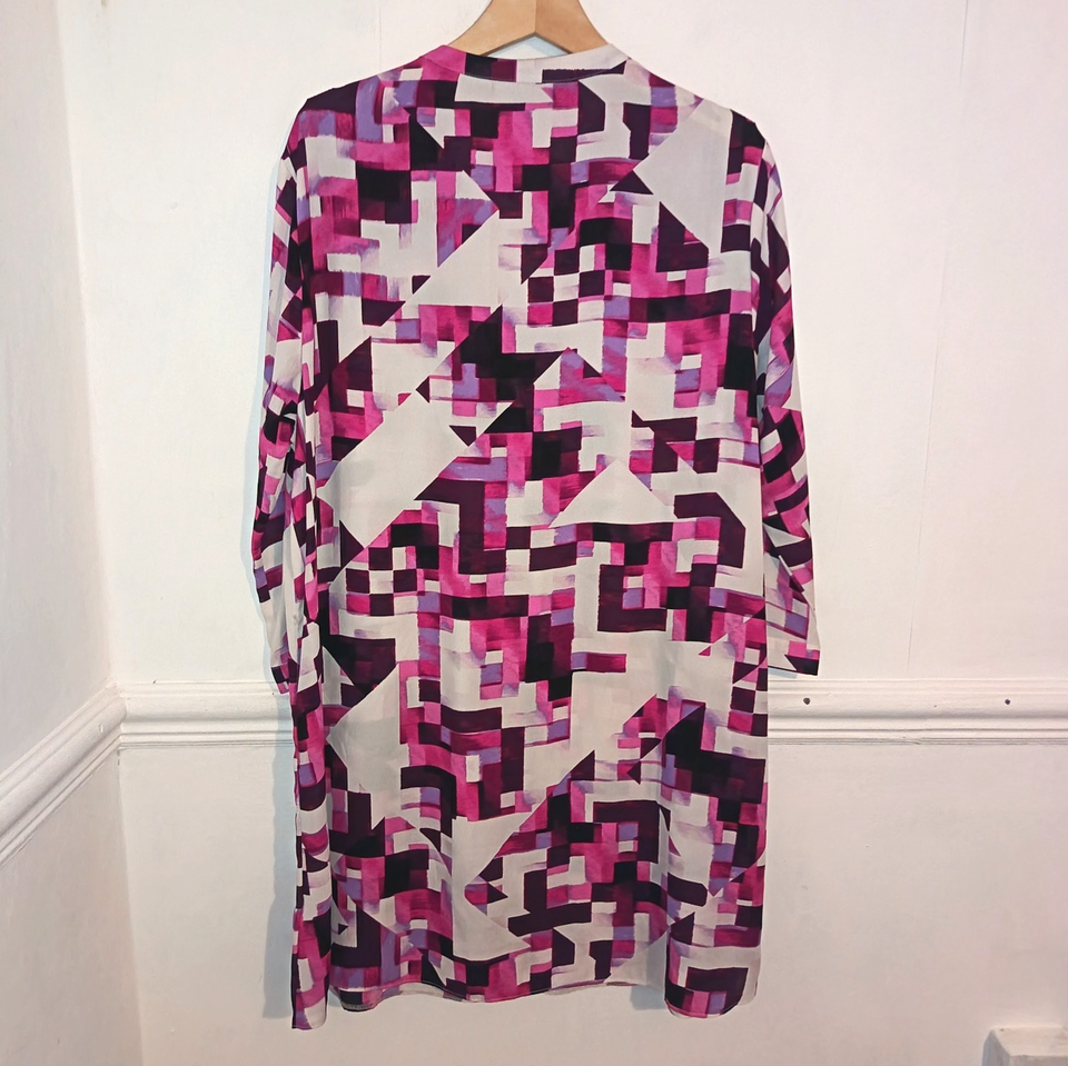 Principles Womens Dress Purple Size UK 20 Pink Print Shirt Ben de Lisi ...