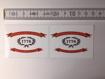 1289) 1x 54mm US Continental AWI Infantry Flag Richmond Rifle Rangers ...