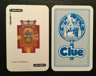 Clue 1992 LIBRARY Room Location Card Replacement WADDINGTONS GAME | eBay