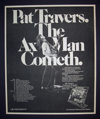 Pat Travers Putting It Straight 1978 Poster Type Advert, Promo Ad | eBay