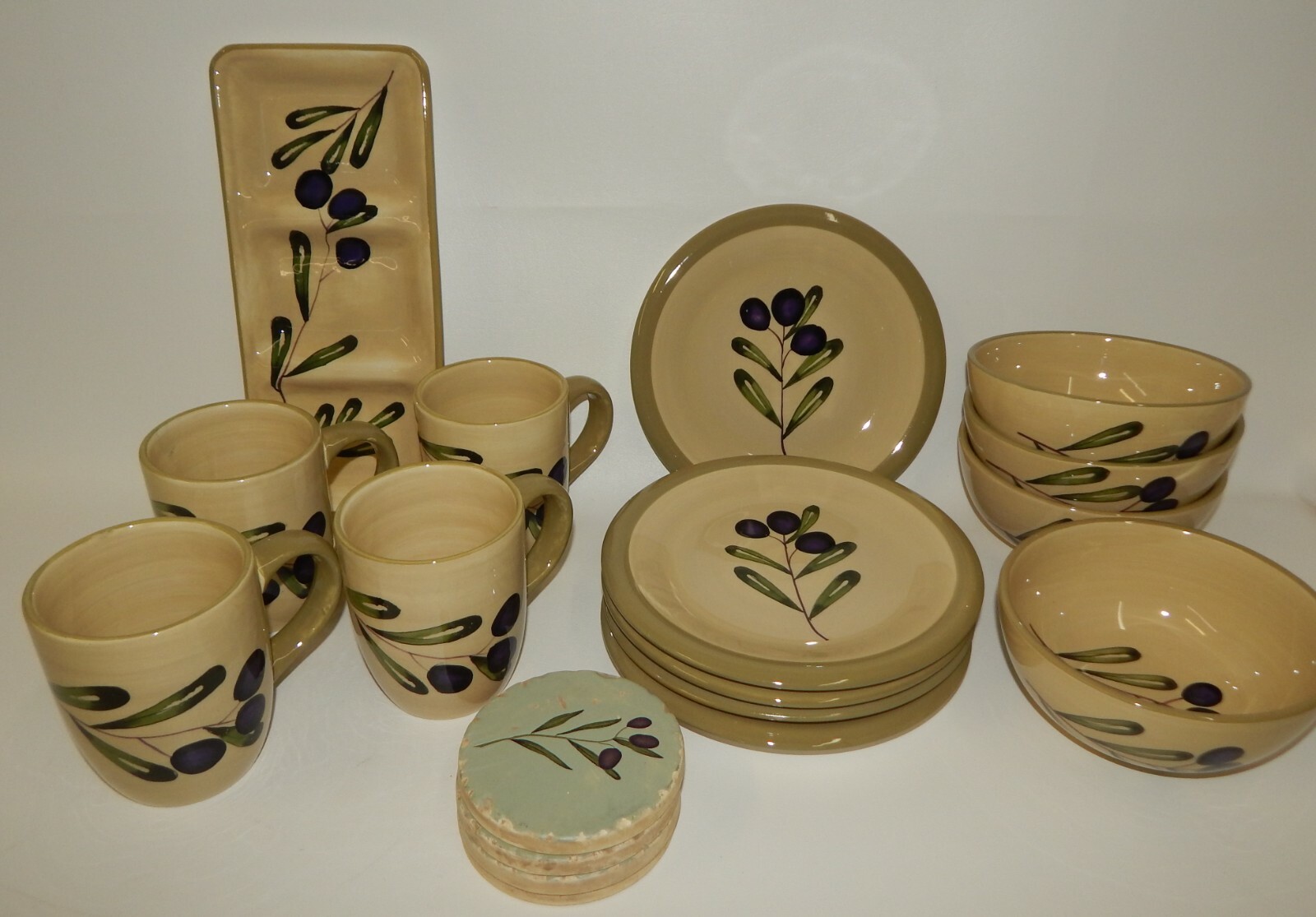 Lot Set of Tag Dinnerware Dishes Service & Accessories Blue Berry ...