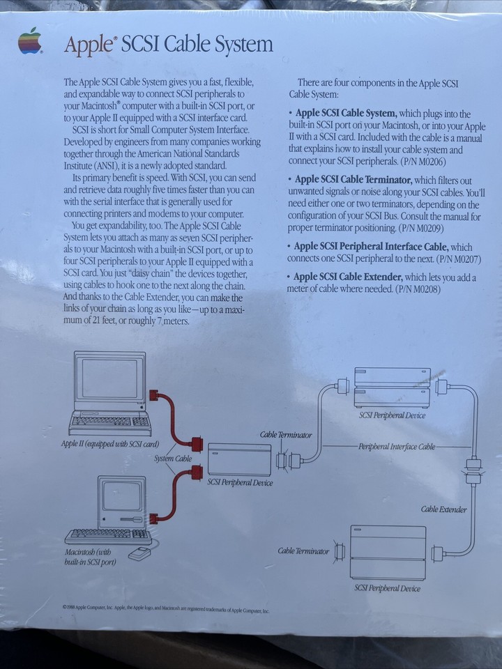 Brand New OEM Apple SCSI Cable System M0206 *Sealed* | eBay