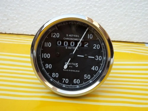 NEW REPLICA SMITHS SPEEDOMETER 120 Mph Black BSA ENFIELD | eBay UK