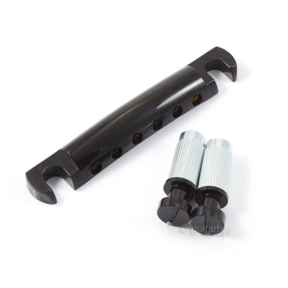 NEW Gotoh GE101A Aluminum Stop Tailpiece w/ Studs - BLACK | eBay