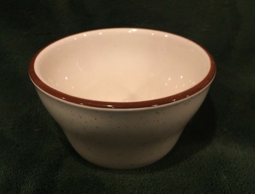Vintage Rego Dessert/Fruit Bowl/Cup Restaurant Ware Brown Band Speckled ...