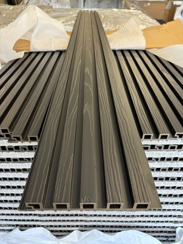 Composite WPC Slatted Cladding Boards Anthracite 2.4m- BULK DEALS ...