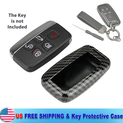 For Jaguar XE XF XJ F-PACE F-TYPE Car Carbon Fiber Key Case Cover Fob ...