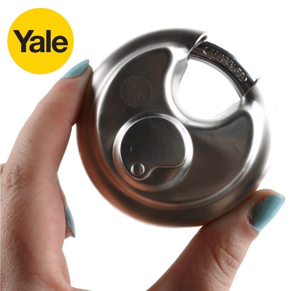 YALE 70MM DISCUS PADLOCK Circular Toolbox Shed Storage Locker High ...
