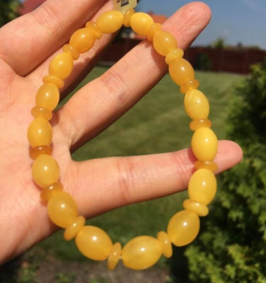 Authentic Natural Butterscotch Yellow Baltic Amber Beads Bracelet | eBay