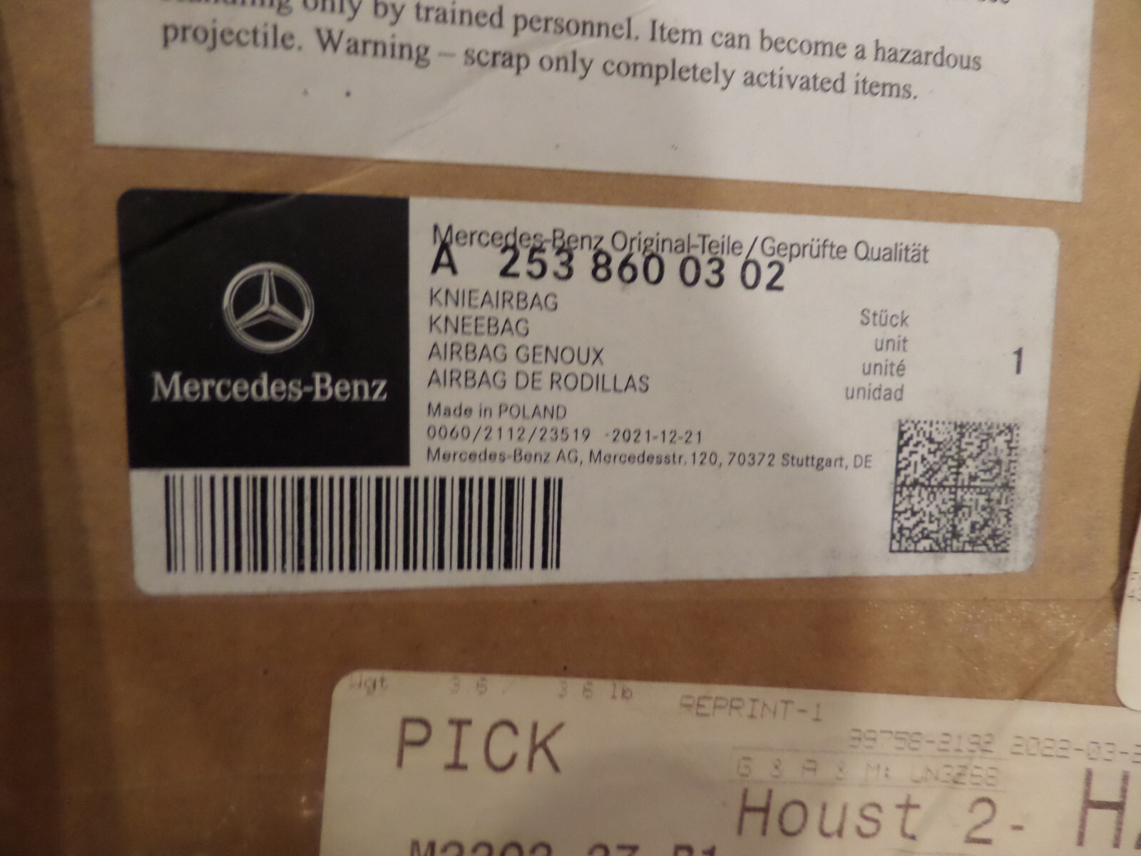 2016- 2022 MERCEDES BENZ GLC GENUINE KNEE BOLSTER OEM A 253 860 03 02 ...