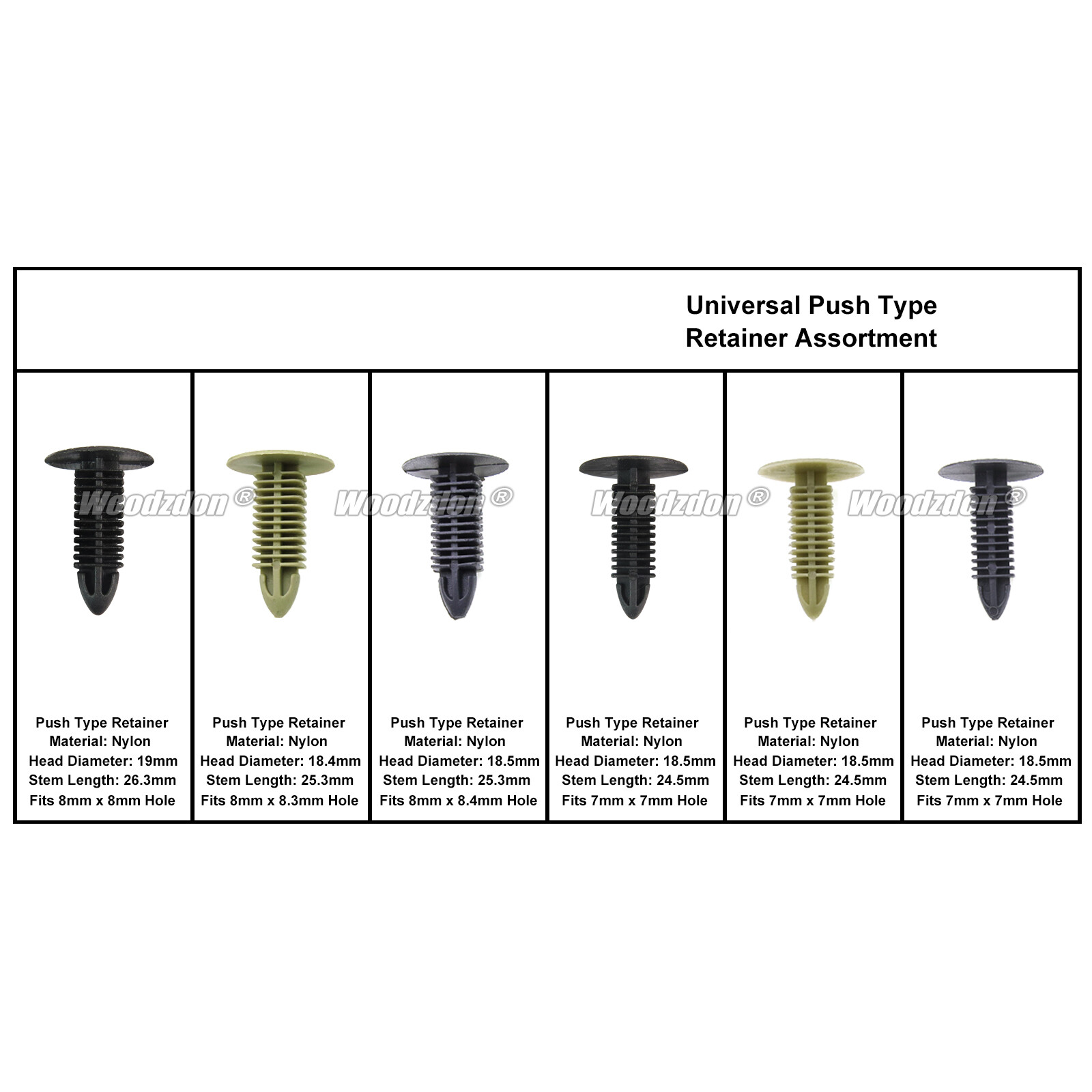 103 Automotive Clips Push Type Fasteners Plastic Retainer Assortment | eBay