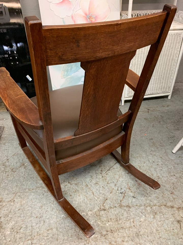 Limbert ? Stickley Style Mission Oak Antique Solid Wood Rocker Rocking ...