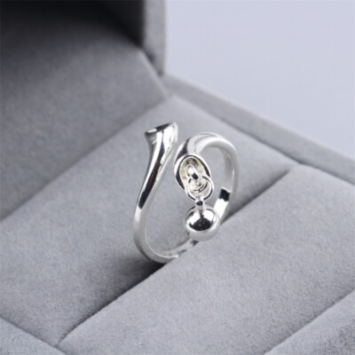 Silver Rings Resizable Bead Drop Pendant Fashion Charm Jewelry For Women | eBay UK