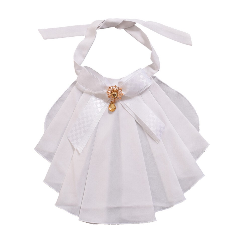 Vintage Women Neck Collar Ruffle Collar Jabot With Bowknot Pins Punk ...