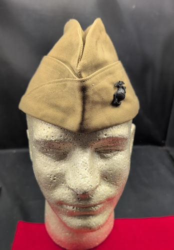 WWII/2 USMC tan overseas cap with EGA named to Paramarine R.W. Winner ...